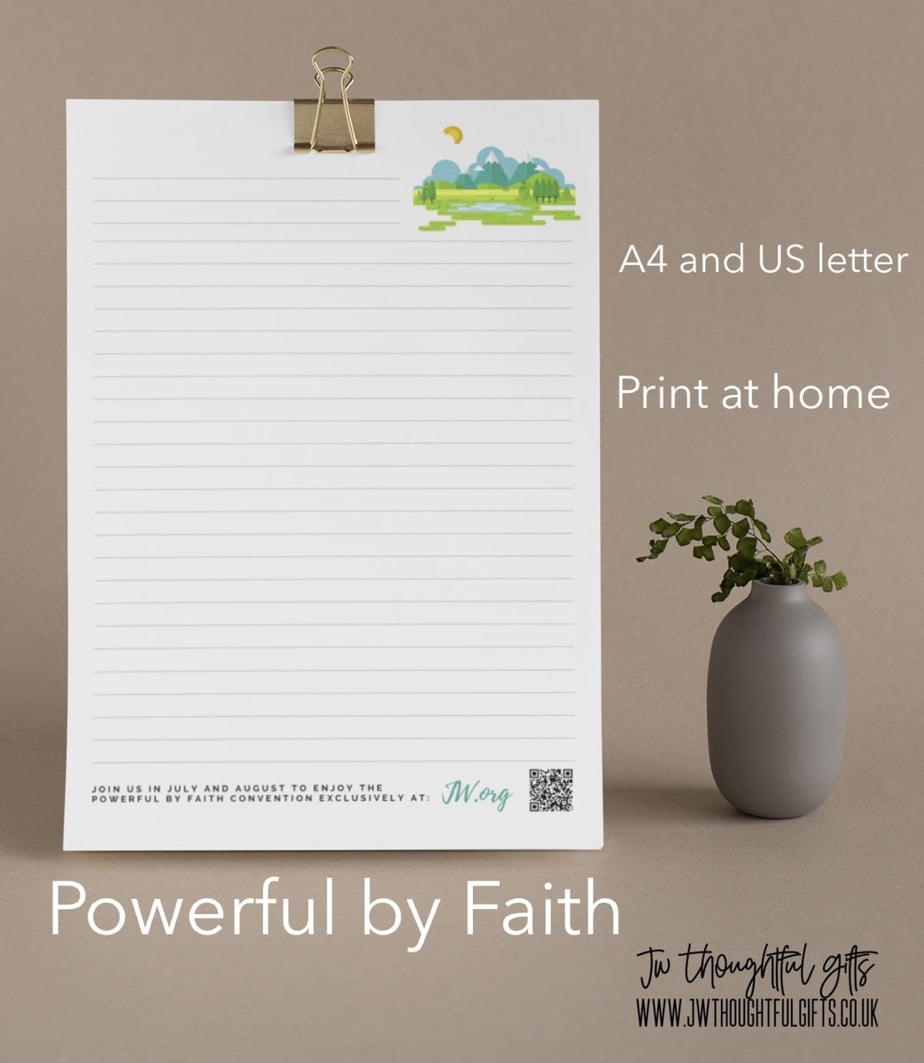 Powerful by Faith 2021 convention paper | JW Letter Writing Paper A4 P ...